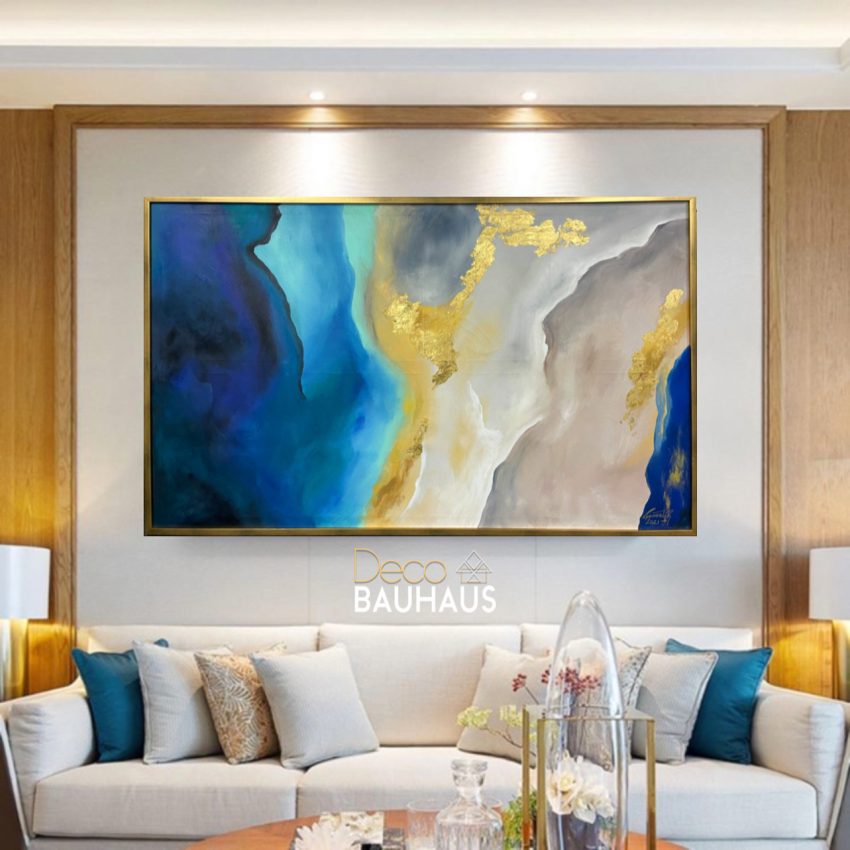 CUADRO ARTÍSTICO TONOS AZULES C-0373 | Deco Bauhaus