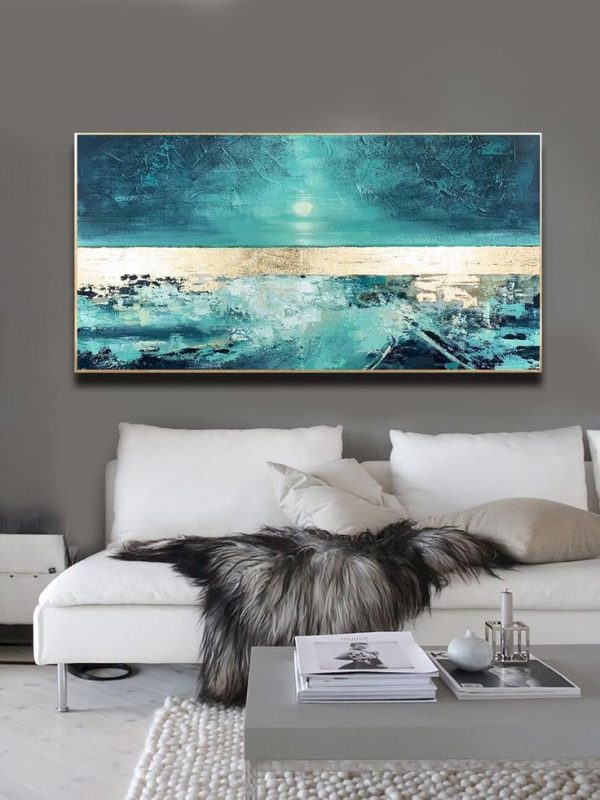 CUADRO ARTÍSTICO TONOS AZULES C-0380 | Deco Bauhaus